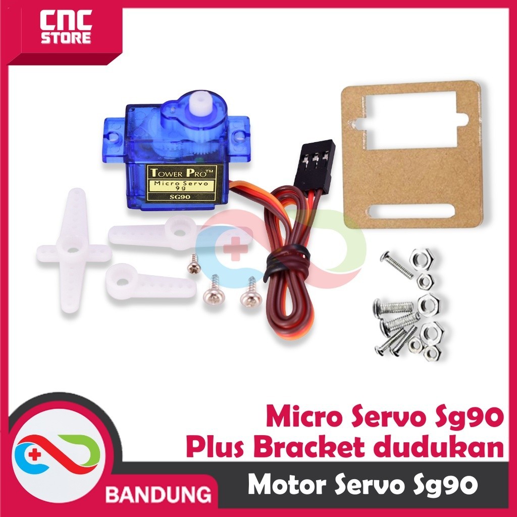 Jual TOWERPRO MOTOR SERVO SG90 SG-90 9G WITH BRACKET SERVO | Shopee Indonesia