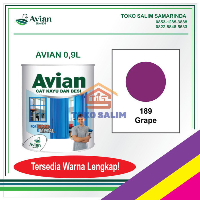Jual ~^~^~^] Cat Minyak Kayu dan Besi 0,9L AVIAN Warna Lengkap- 189 ...