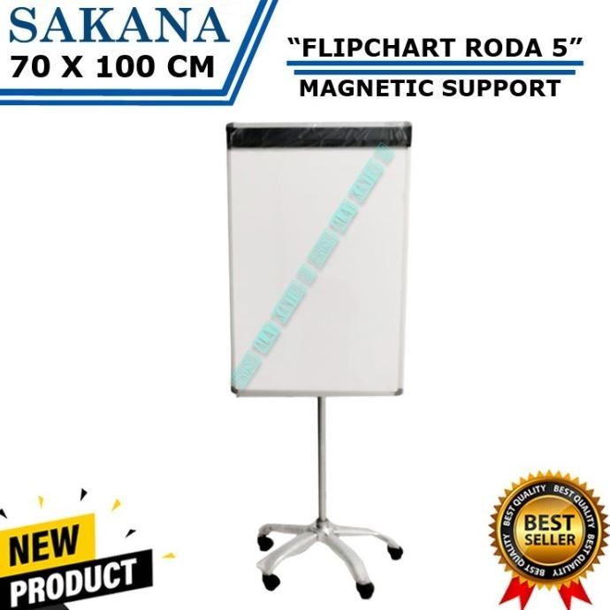 Jual Jual Flipchart Sakana 70 X 100 Cm Kaki Roda 5 / Papan Tulis Flip ...