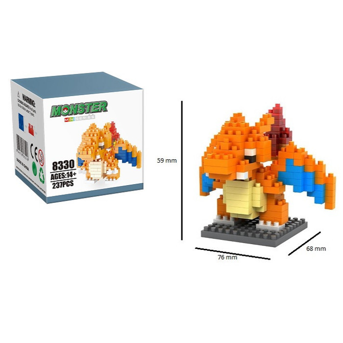 Jual Charizard - Hsanhe 8330 Lego Nano Blo/Ni Bris/Cro Blo | Shopee ...