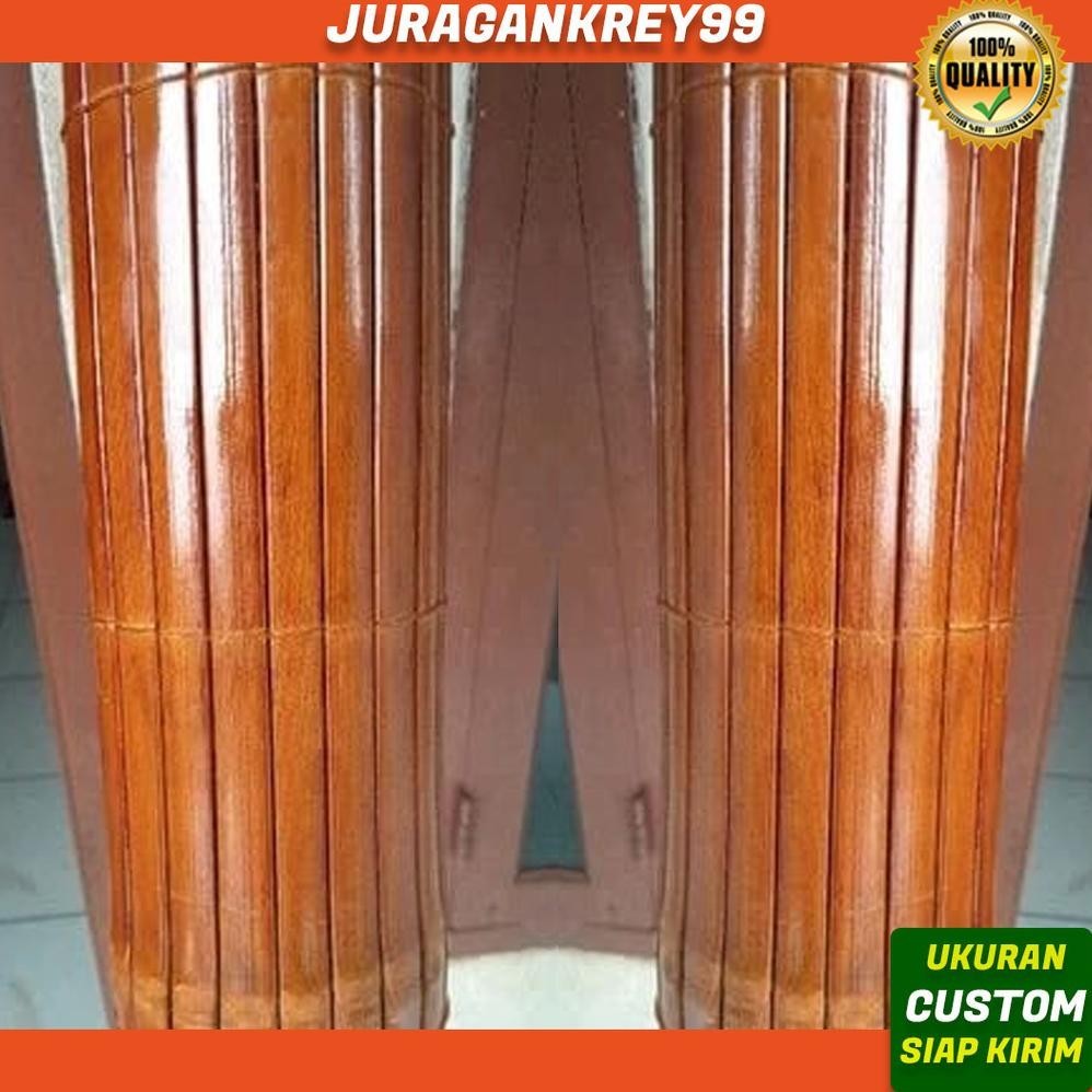 Jual [PROMO] Krey tirai bambu sawit Full Plitur vernis ukuran 3x3m ...