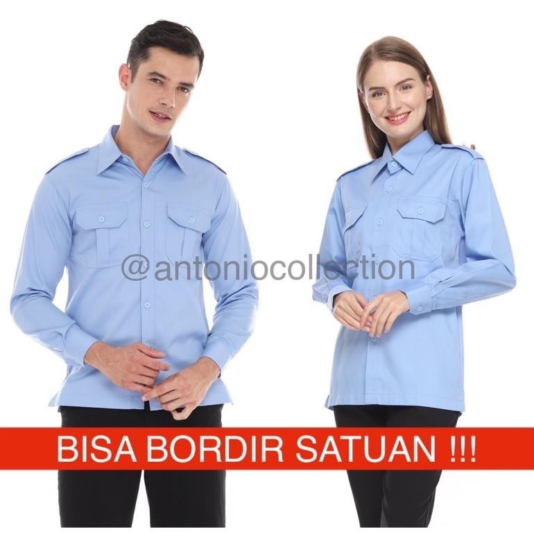 Jual Baju Kemeja Tactical Pria Lapangan Outdoor Pdl Biru Muda Langit ...