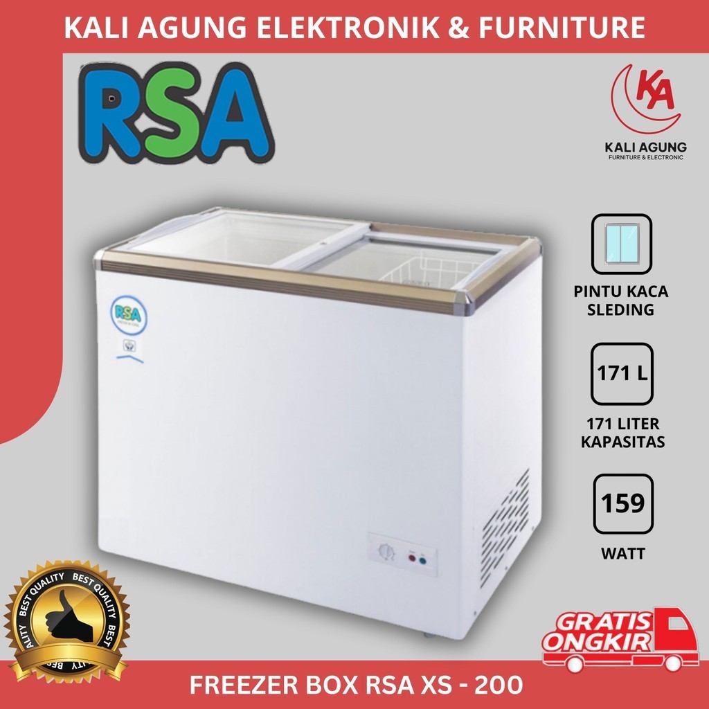 Jual FREEZER RSA XS 200 / FREEZER SLIDING / 200 LITER / GRATIS KIRIM ...