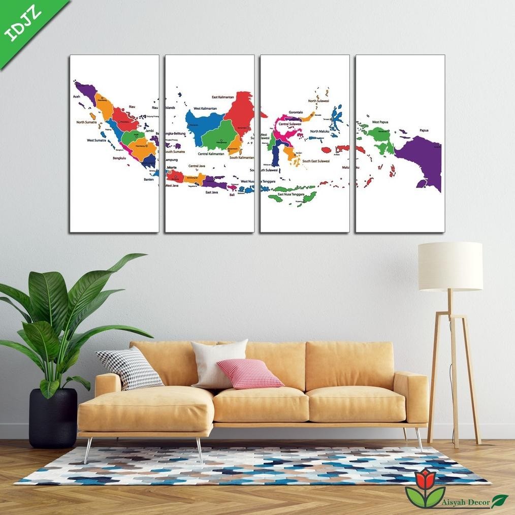 Jual promoo baru hiasan dinding 120*60cm peta indonesia map idjz jumbo ...