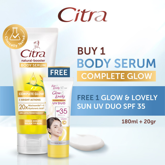 Jual Buy Citra Complete Glow 180ml Get Glow & Lovely UV Duo 20gr ...