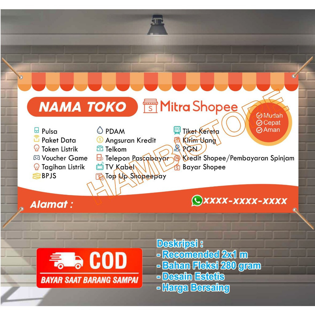 Jual Banner Spanduk Backdrop Mitra Shopee/Banner Mitra Shopeee Custome / Backdrop Mitra Shopee ...