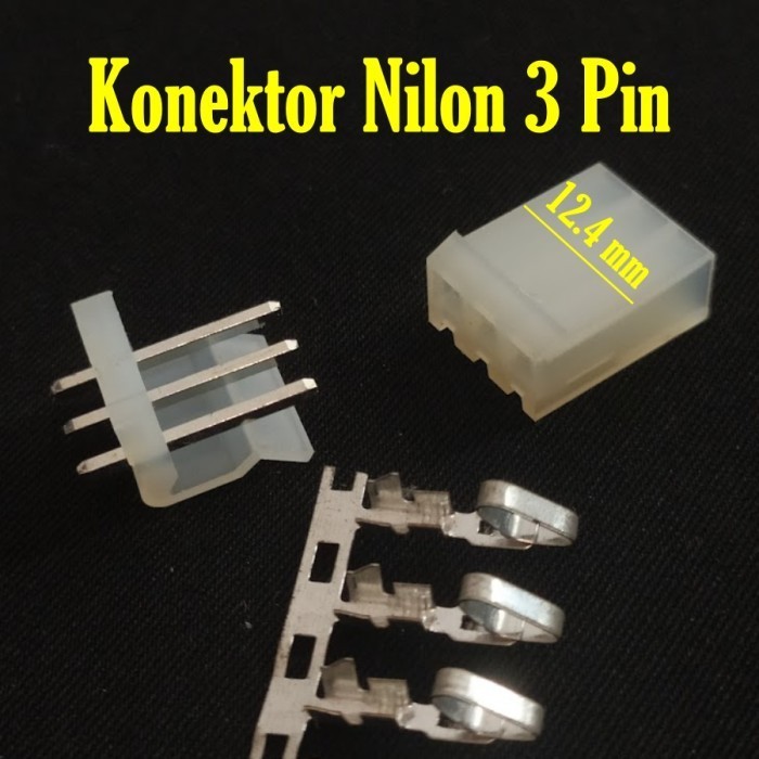 Jual (GST) Konektor Nilon 3 Pin Socket soket Connector White Housing ...