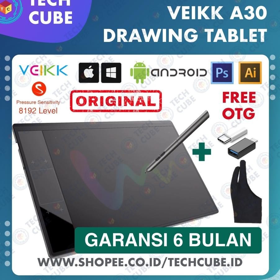 Jual Veikk A30 Digital Graphic Drawing Tablet Untuk Gambar Menggambar ...