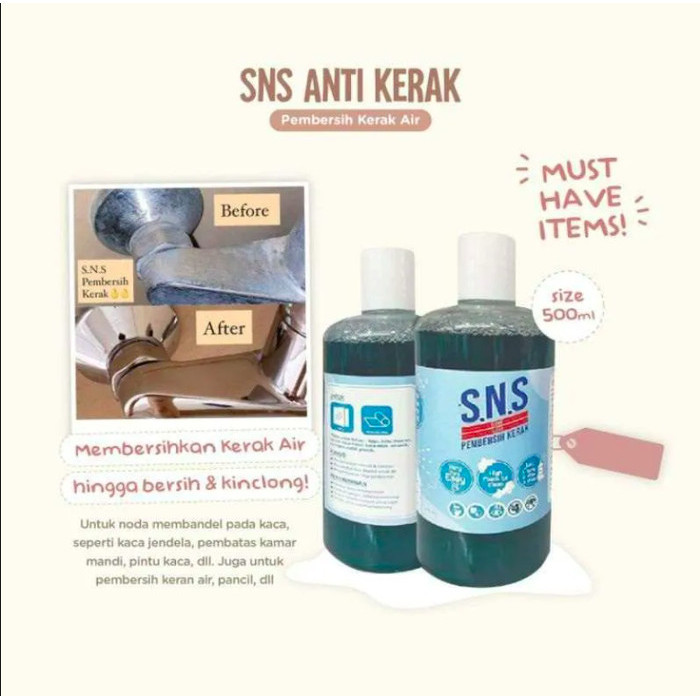 Jual Ready SNS Pembersih Kerak Stainless Steel dan Kaca 500ml (FREE SPRAY) | Shopee Indonesia