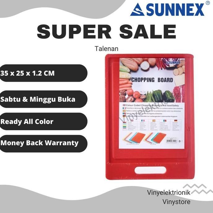 Jual Sunnex Kitchen Chopping / Cutting Board Talenan Dapur 35 X 25 X 1. ...