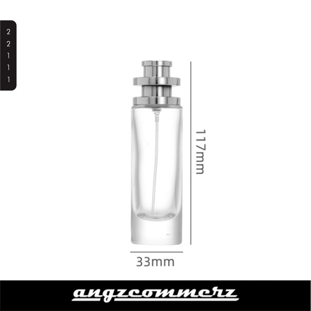 Jual Botol Parfum Kaca Cylinder Modern Estetik Silver Cap 30 ml ...