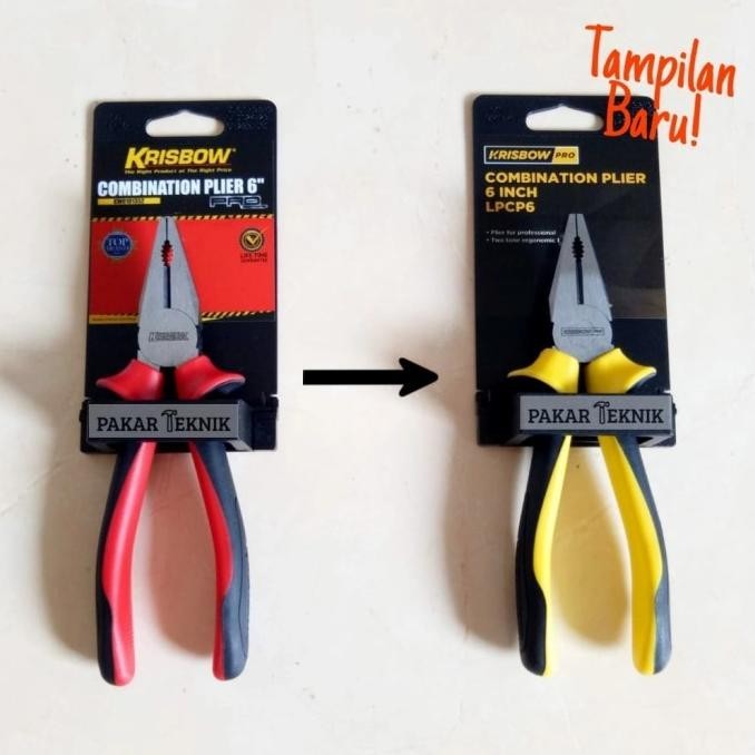 Jual Tang Kombinasi Merah / Combination Plier Red 6" Krisbow | Shopee ...