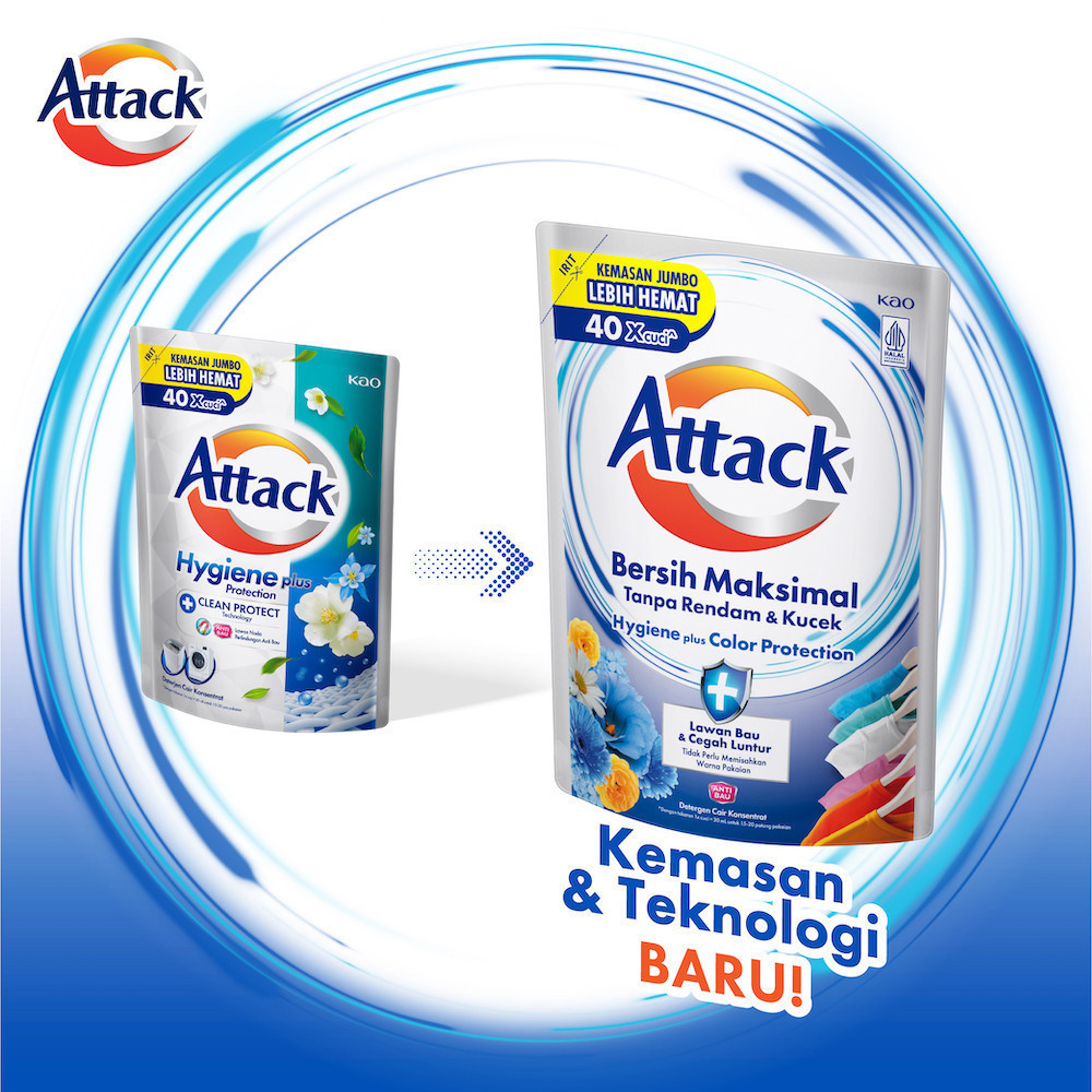 Jual Attack Hygiene Plus Protection - Deterjen Cair Semua Jenis Mesin Cuci 1200ml x 3 pcs ...