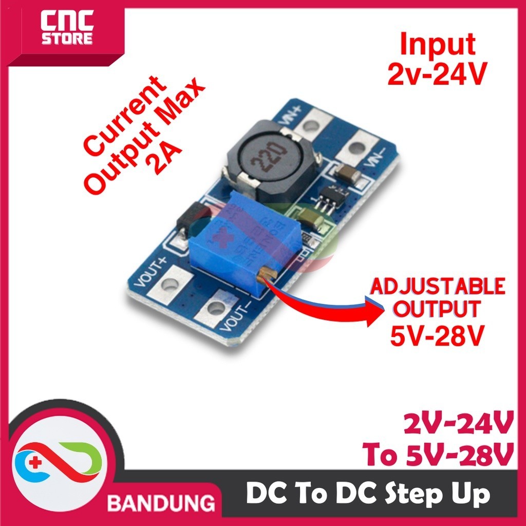 Jual Step Up Module Mt3608 Adjustable Step Up Boost Dc 2A 2V-24V To 5V-28V | Shopee Indonesia