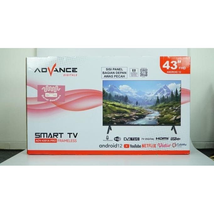 Jual [New] Advance Android Tv Led 43 Inch Adv-4301A Pro Smart Tv ...