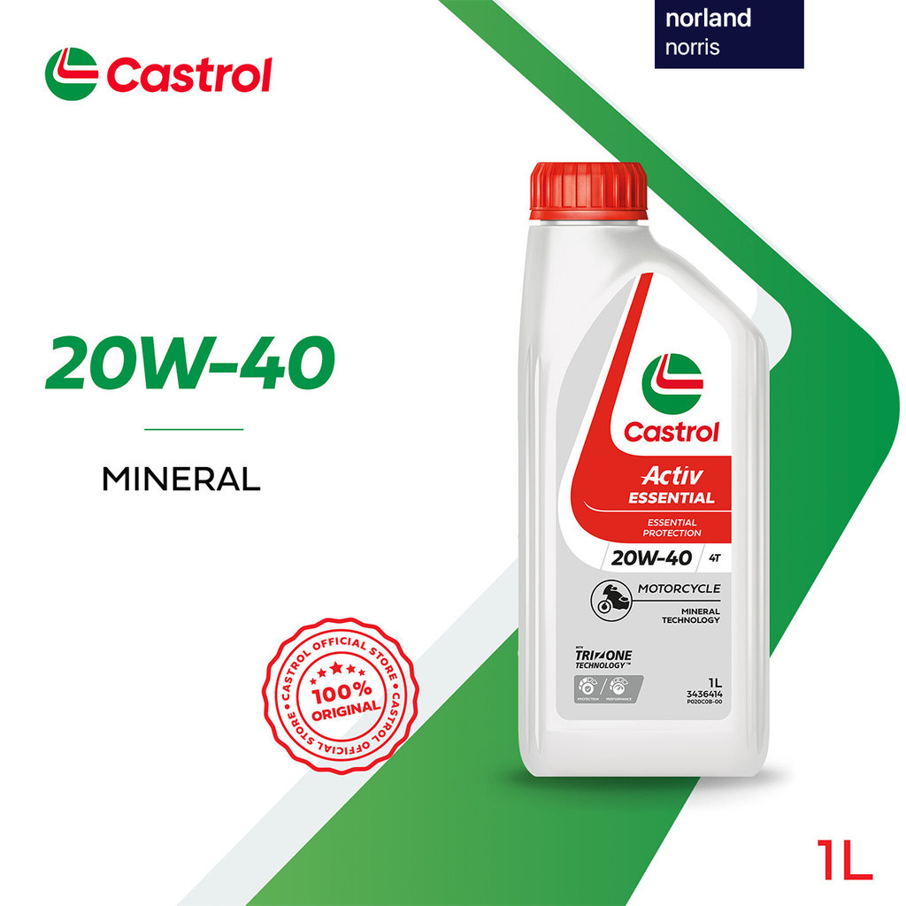 Jual Castrol ACTIV ESSENTIAL 4T 20W-40 (1L) ORIGINAL 100% | Shopee ...