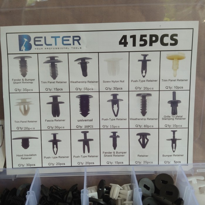 Jual SET BAUT RIVET MOBIL UNIVERSAL KLIP BAUT KANCING PENGENCANG PANEL ...