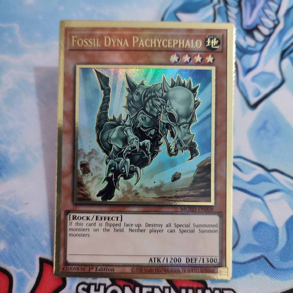 Jual yugioh fossil dyna pachycephalo MGED gold rare original | Shopee ...