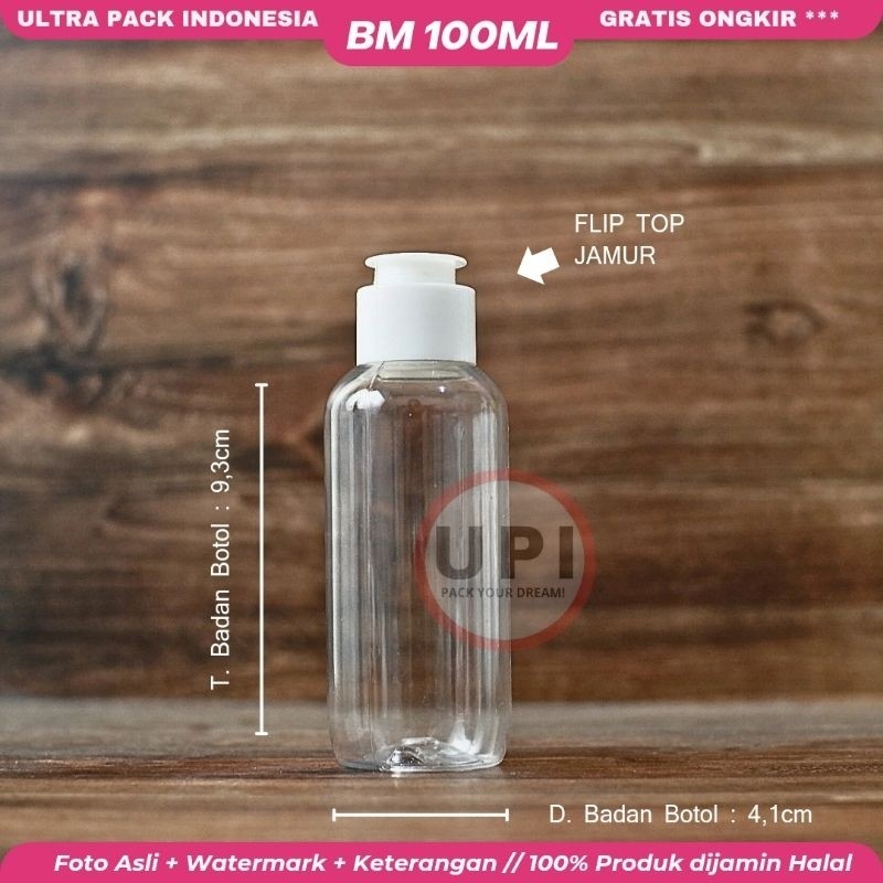 Jual KEMASAN BOTOL FLIPTOP ISI ULANG - BOTOL PET BM 100ML CLEAR + FLIP TOP JAMUR PUTIH | Shopee ...