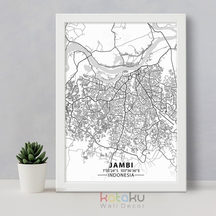 Jual City Map Art Poster Peta Palembang H Jambi Batam Hiasan Dinding A3 ...