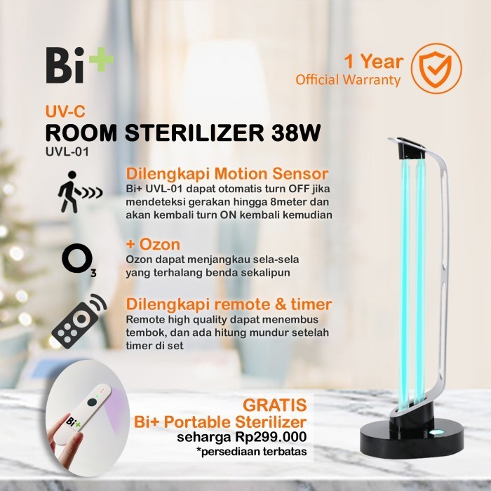 Jual Jual!! Bi+ UV LAMP STERILIZER Sterilisasi Ruangan Sensor Gerak Remote Control | Shopee ...