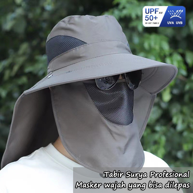 Jual Topi Memancing Pria Topi Mendaki Hutan Masker Anti Topi Matahari ...