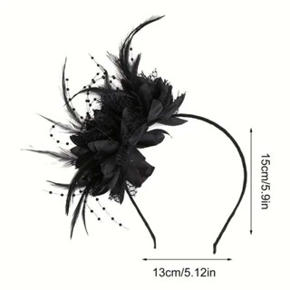 Jual Hiasan Kepala Bulu Bando Pita Bunga Bulu Hitam Kepala Rambut Kartu ...