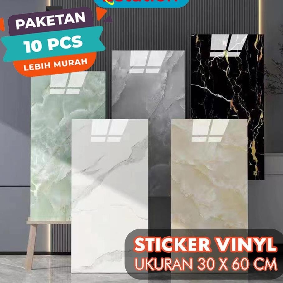 Jual (Paket 10 Lembar ) Wallr Dinding Vinyl Marble 30 X 60 Cm / Lantai Vinyl Marbel Granit ...