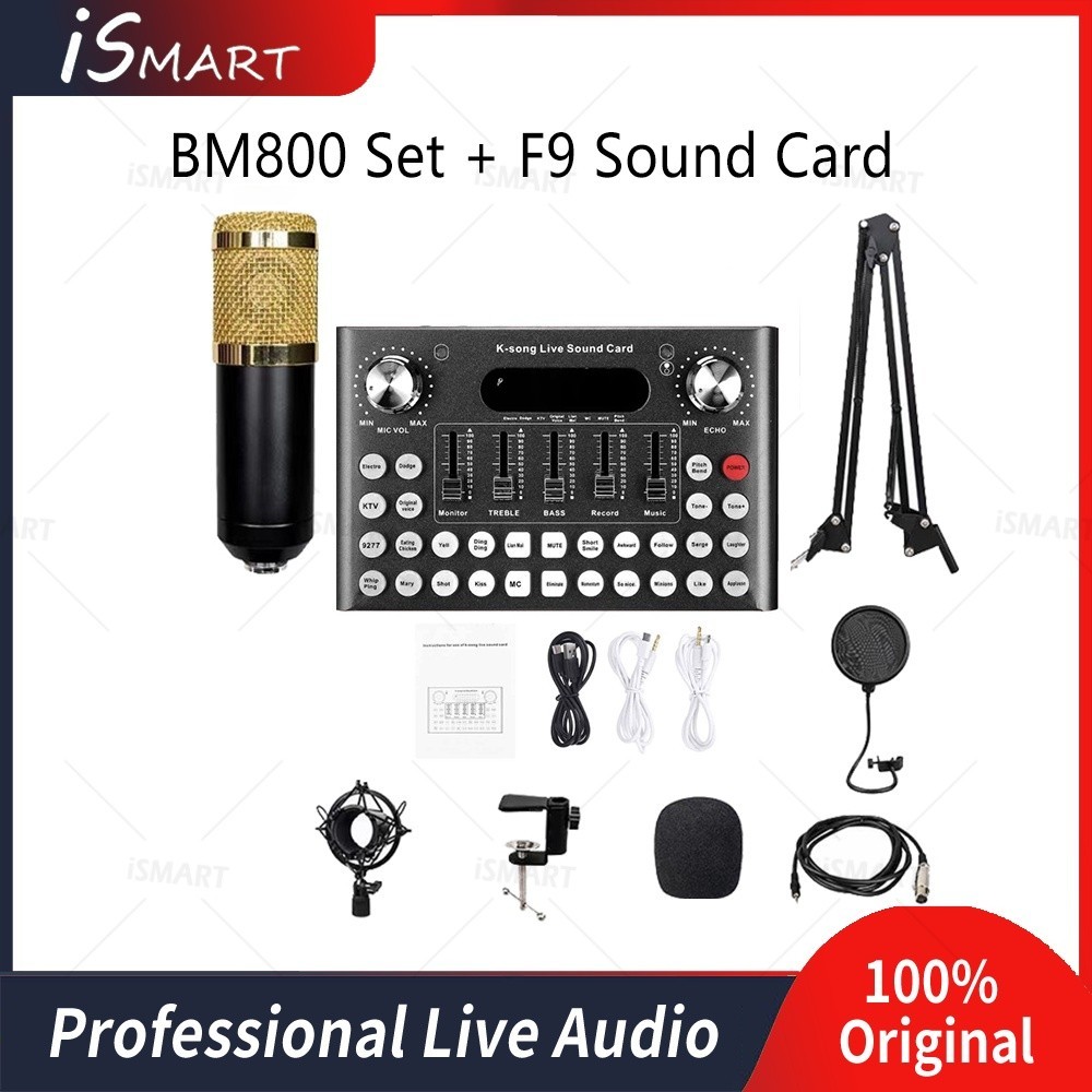 Jual F9 Mixer Kartu Suara Profesional Bluetooth USB Livestream untuk PC ...