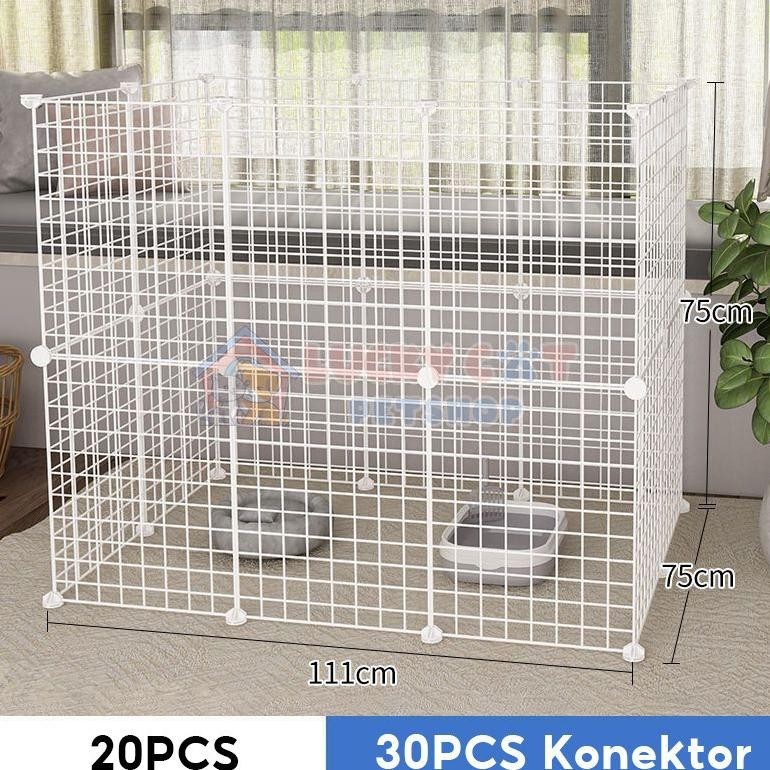 Jual 1 Set Kandang Kucing Tingkat Pagar Kucing Kandang Pagar Besi Lipat ...