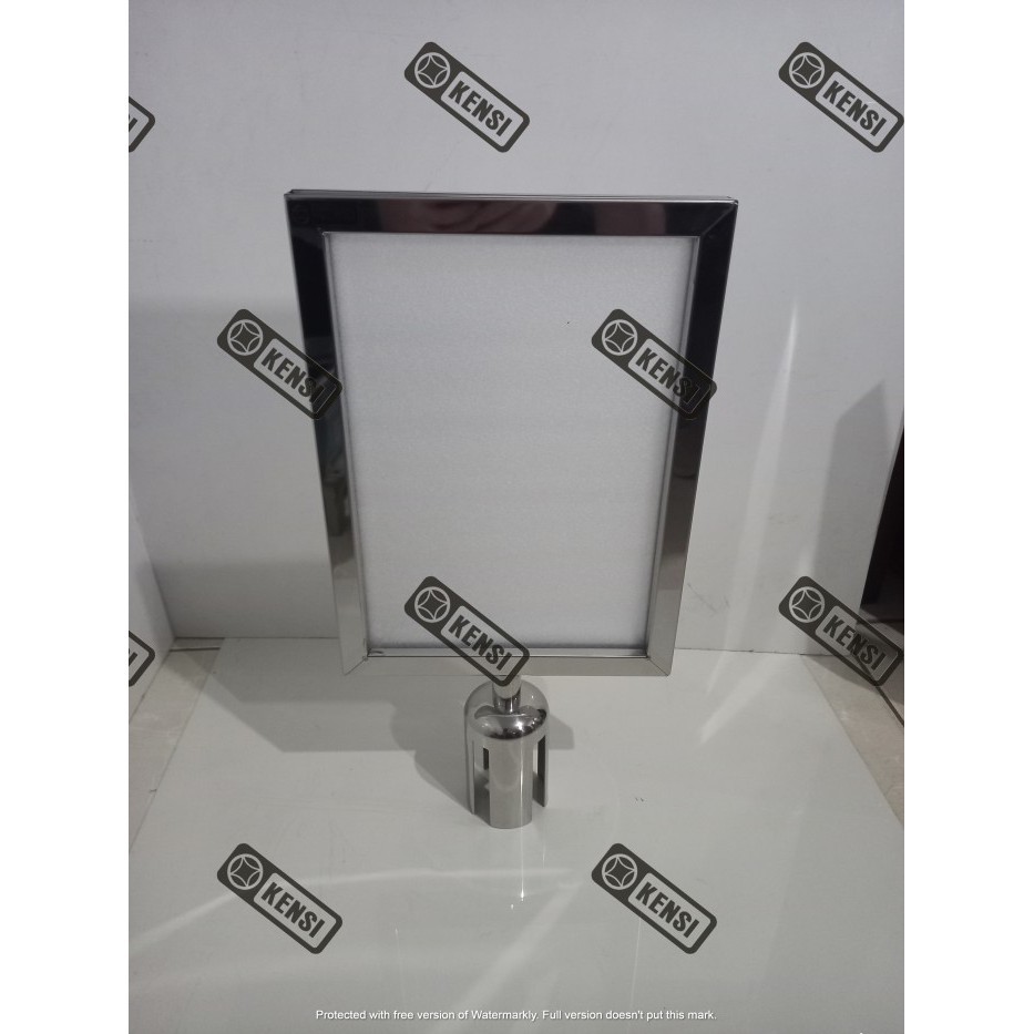Jual Sign ard FRAME Display A4 Signage stainless papan tiang antrian ...
