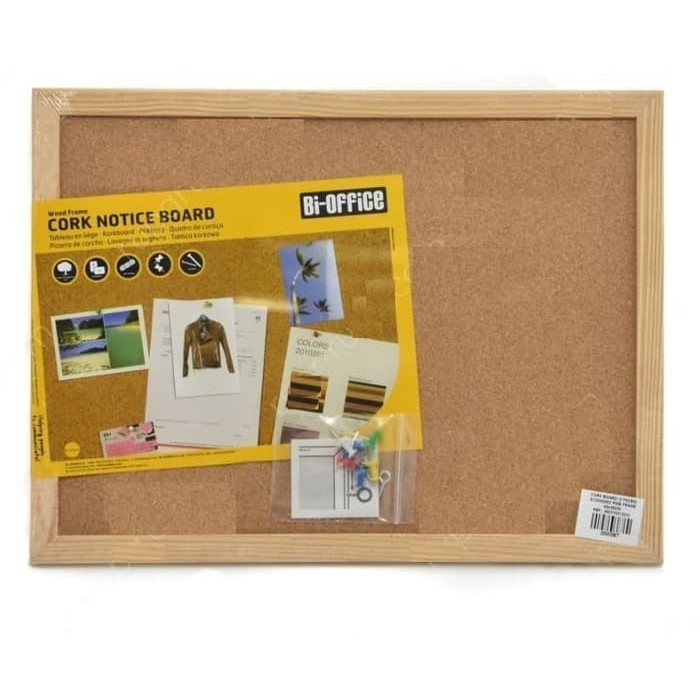 Jual Papan Mading Kayu Bi Office Cork Notice ard Wood Frame 60x45 ...