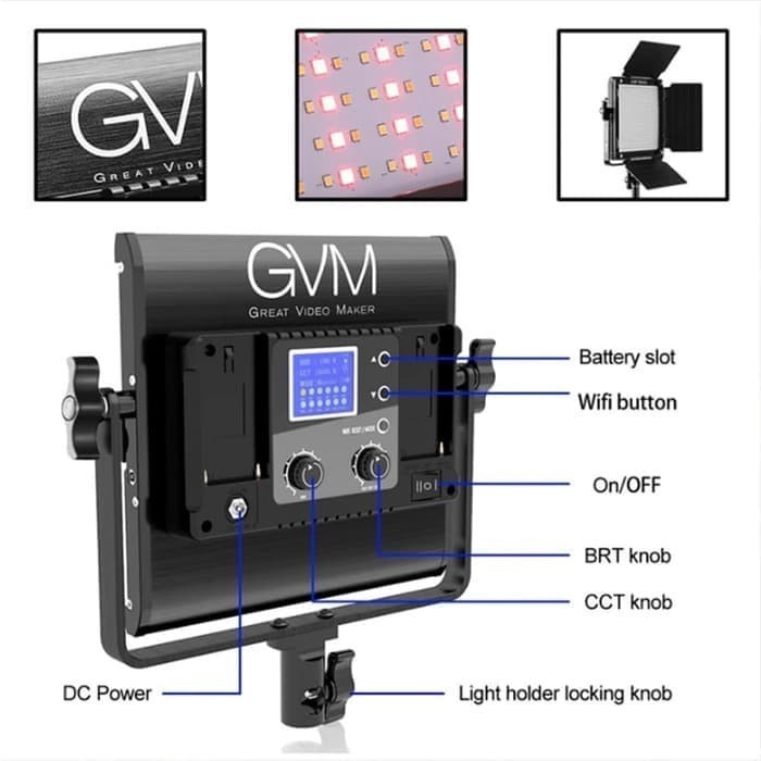 Jual Paket Lampu Video Led Studio Vlog Gvm Gvm-800D-Rgb-2L Gvm 800D-Rgb ...