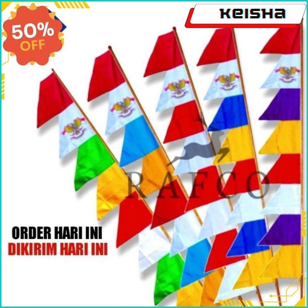 Jual BENDERA UMBUL UMBUL GARUDA 8 MATA GERGAJI ( 2,7 METER) ORIGINAL PRODUK | Shopee Indonesia