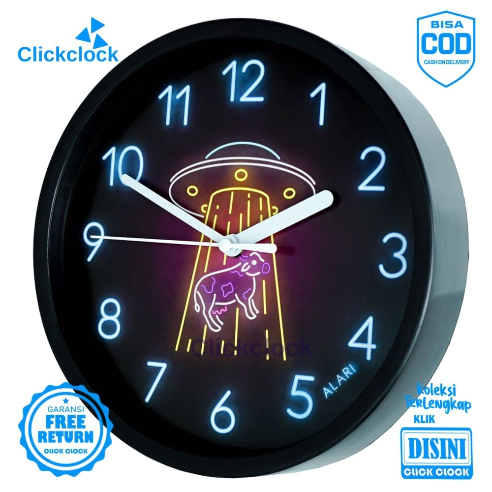Jual Jam Dinding ALARI NEON AL1222-1668 Besar Dekorasi Dinding Unik ...