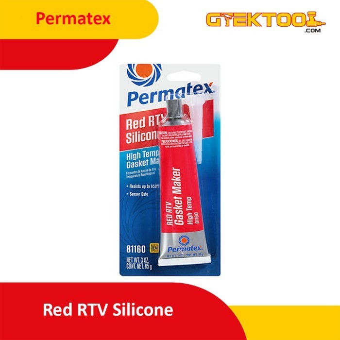 Jual Permatex High Temp Red Silicone Sealant / Lem Silikon Merah 85 G ...