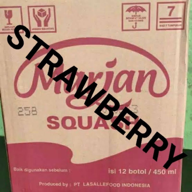 Jual Sirup Marjan Squash Strawberry Isi 12 Botol | Shopee Indonesia