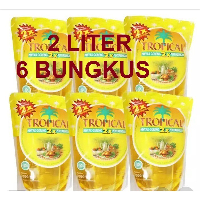 Jual Minyak Goreng Tropical 2 liter Dus (6pcs) | Shopee Indonesia