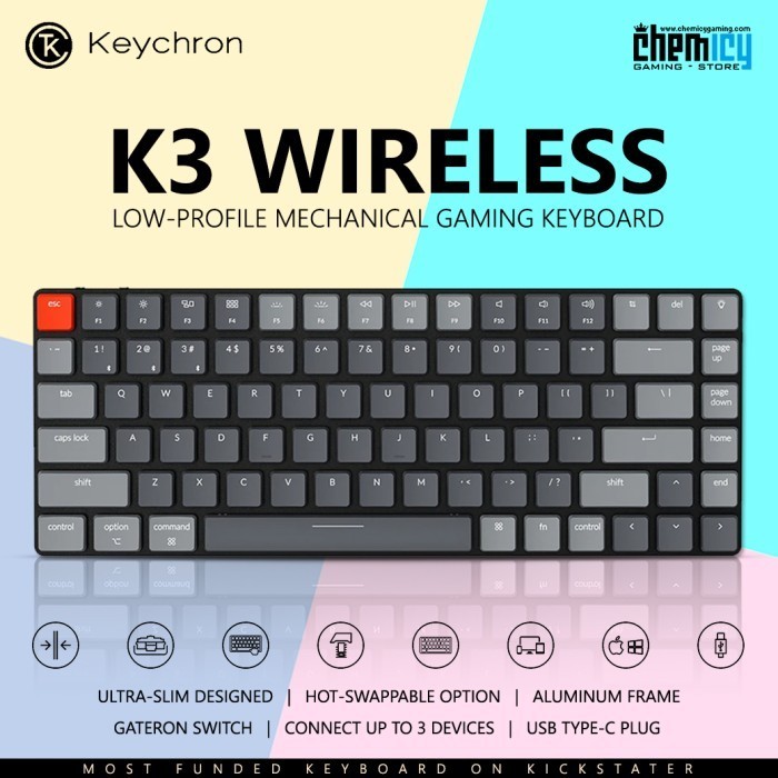 Jual Keychron K3 RGB Hotswap Low ProWireless Keyard | Shopee Indonesia