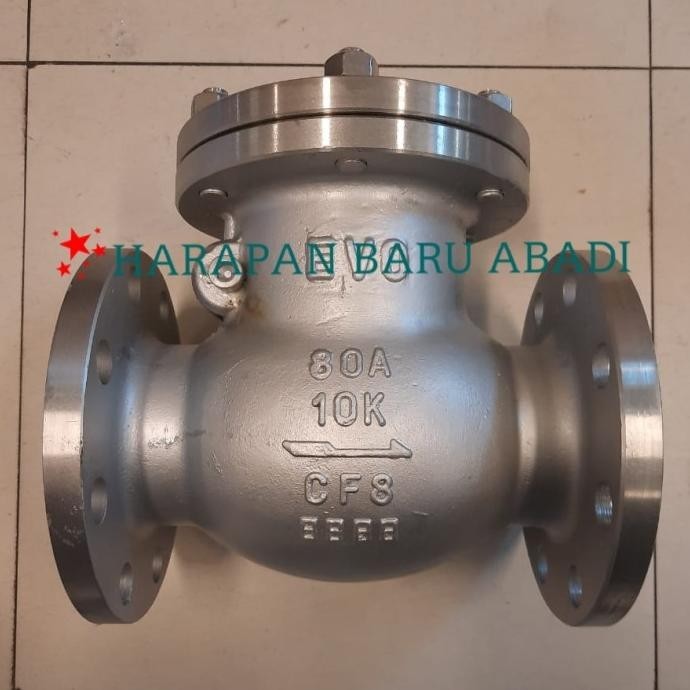 Jual SWING CHECK VALVE STAINLESS SS304 UKURAN 3" INCH FLANGE JIS 10K ...