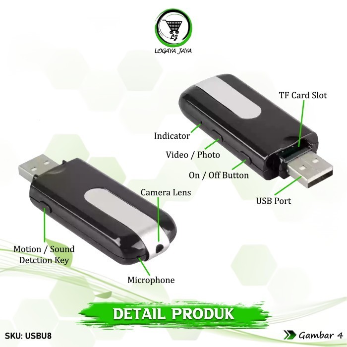 Jual Usb Flash Drive Spy Camera U8 Disk Kamera Pengintai Spycam Mini ...