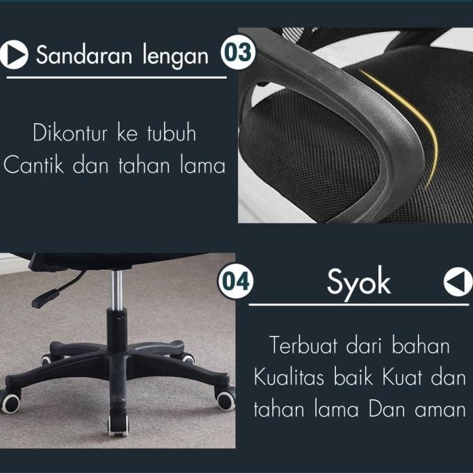 Jual BG SPORT KURSI KANTOR STAFF KURSI JARING MODEL CHAIR-B BLACK ...