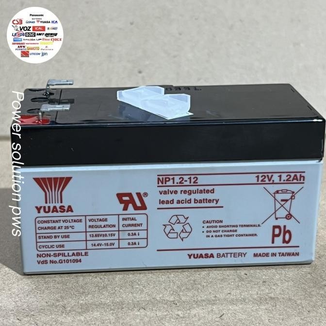 Jual Baterai Yuasa NP1.2-12 Battery Yuasa 12V 1.2Ah 12volt 1200mAh 1 ...