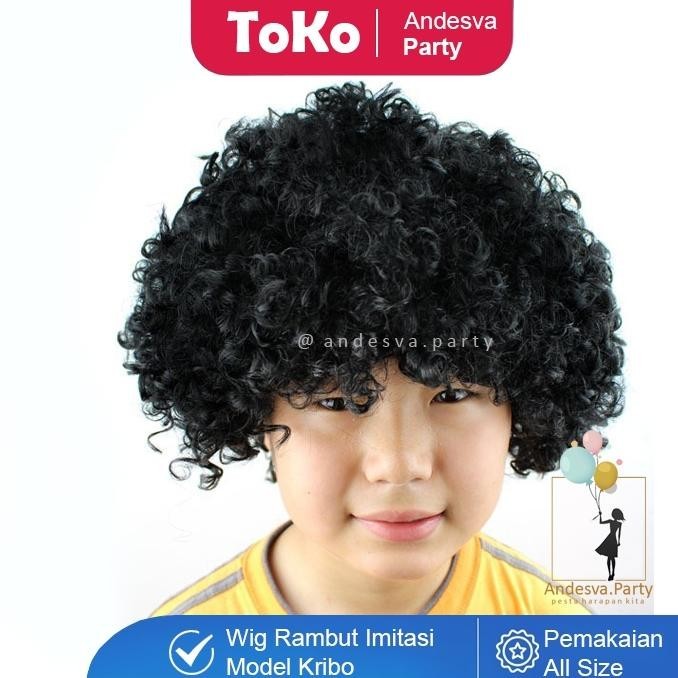 Jual Wig Rambut Palsu Kribo Allsize / Wig Badut / Wig Costplay / Rambut ...