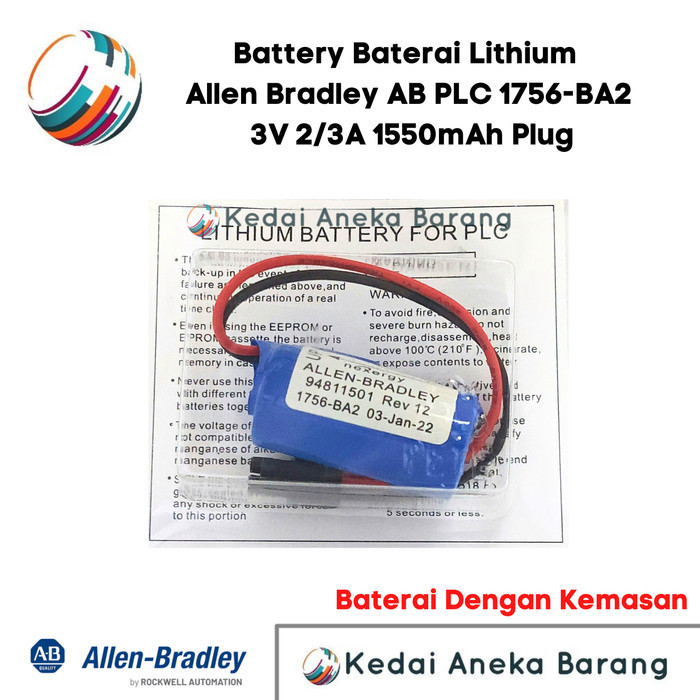 Jual NEW SERIES BATTERY BATERAI LITHIUM ALLEN BRADLEY PLC 1756-BA2 3V 2 ...
