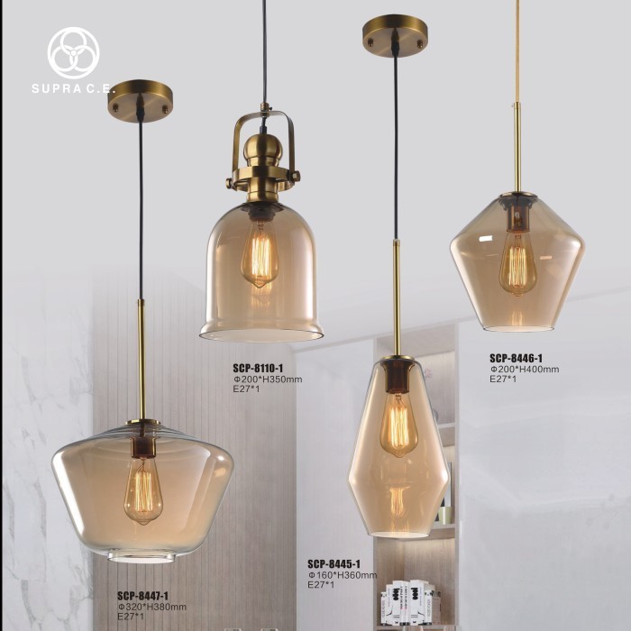 Jual Lampu Gantung Hias Gold Modern Minimalis 1Lampu Kaca Teh Scp 8446 ...