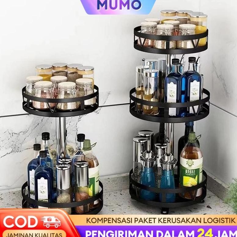 Jual Rak Bumbu Putar Berputar 360 Derajat Rak Dapur Serbaguna Stainless ...