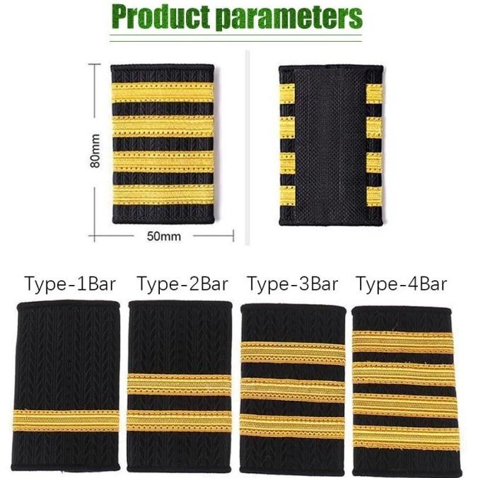 Jual Premium Lencana Pin Kerah Pangkat Pilot Strip 4 Lapel Pin Atribut ...