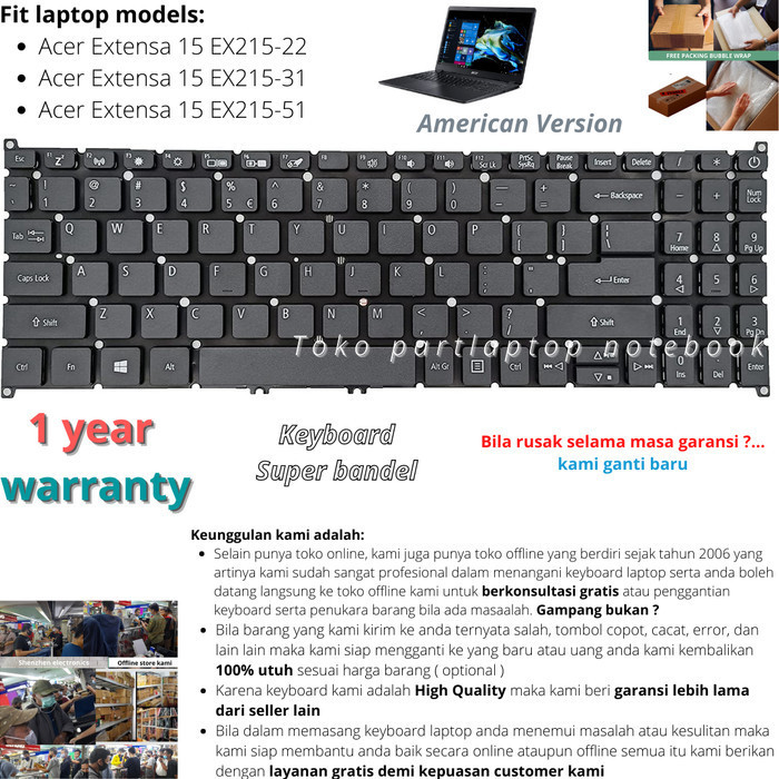 Jual Keyard Acer Extensa 15 ex215-22 ex215-31 ex215-51 Quality | Shopee ...
