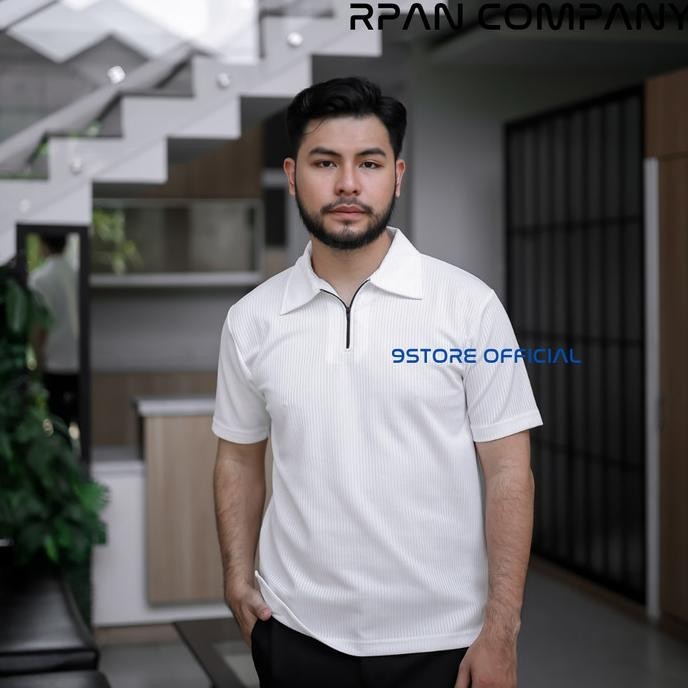 Jual Polo Shirt Zipper Pria / Kaos Polo Knit Tangan Pendek Resleting ...